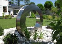 China ODM Custom Stainless Steel Garden Fountain Sculpture 120cm Polished Finish for sale