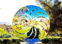 China Mirror Polished Stainless Steel Garden Windmill Sculpture Custom Size for sale