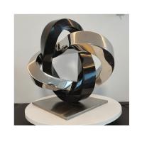 China Modern Stainless Steel Abstract Art Sculpture Custom Size Polished Indoor Decoration for sale