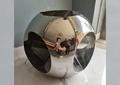 China Polished 316 Stainless Steel Ball Sculpture 45cm for Home Decor for sale