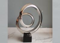 China 106cm High Polished 316 Stainless Steel Abstract Spiral Art Sculpture for Home Office Decor for sale