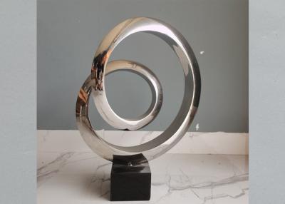 China 106cm High Polished 316 Stainless Steel Abstract Spiral Art Sculpture for Home Office Decor for sale