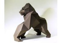 China Contemporary Painted Stainless Steel Ape Sculpture 100cm Height Outdoor Garden Decor for sale