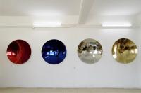 China Color Stainless Steel Circular Concave Mirror Sculpture 60cm to 120cm Diameter for sale