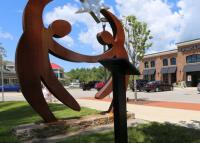 China Life Size Corten Steel Star Dancer Sculpture Outdoor Public Art 2m for sale