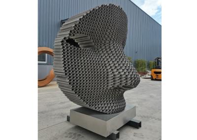 China ODM Matt Finish Stainless Steel Face Sculpture 200 cm for Garden Decoration for sale