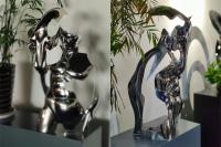 China Mirror Polished SS316 Human Face Horse Head Sculpture 100cm Height Customizable for sale