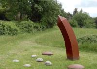 China Custom Corten Steel Pencil Sculpture Rusty Finish Outdoor Garden Art 1pc for sale