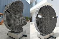 China Matt Finish Stainless Steel Abstract Face Sculpture 200cm High Outdoor for sale