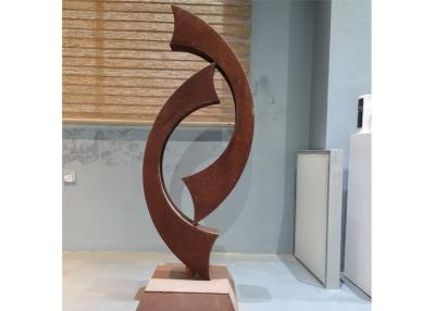 China Abstract Corten Steel Garden Sculpture 160 cm Outdoor Decorative Art for sale