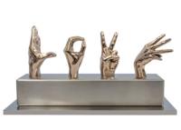 China Modern Casting Bronze Actions Sculpture 50 cm Height for Indoor Outdoor Decoration for sale
