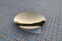 China Gold Titanium Coated Stainless Steel Circular Concave Mirror Sculptures for sale