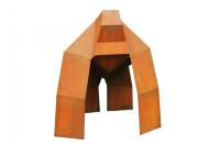 China 150cm High Corten Steel King Kong Sculpture for Garden Decor Rusty Finish for sale