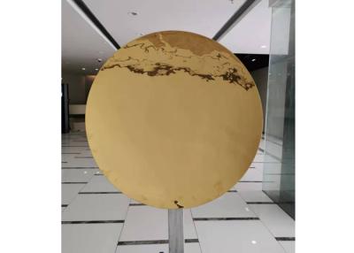 China Golden Stainless Steel Mirror Wall Sculpture Decorative Art Custom Size 120cm for sale