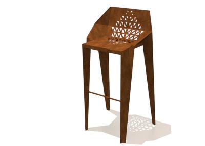 China Corten Steel Decorative Chair 120cm Height for Indoor Outdoor Use Rusty Finish for sale
