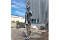 China Stainless Steel 316L Naked Man Sculpture 200cm Mirror Polished Life Size for sale