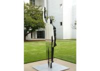 China Stainless Steel 316 2D Man Sculpture 180cm Height Mirror Polished Outdoor Art for sale