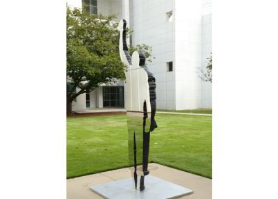 China Stainless Steel 316 2D Man Sculpture 180cm Height Mirror Polished Outdoor Art for sale