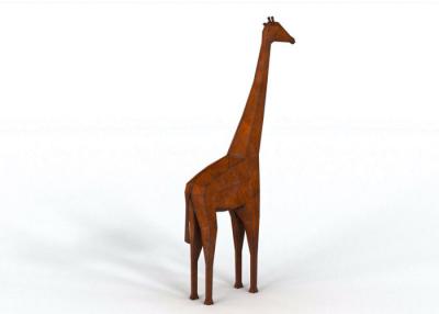 China 300cm Corten Steel Life Size Giraffe Sculpture Outdoor Garden Decoration for sale