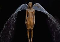China 180cm Bronze Girl Fountain Sculpture - Lost Wax Casting Outdoor Garden Statue with Custom Size Options for sale