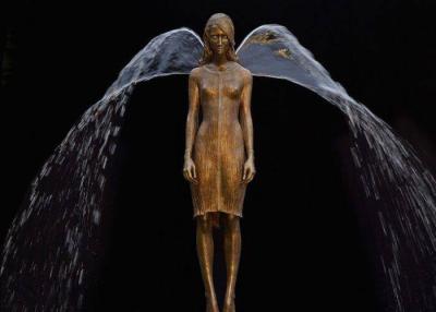 China 180cm Bronze Girl Fountain Sculpture - Lost Wax Casting Outdoor Garden Statue with Custom Size Options for sale