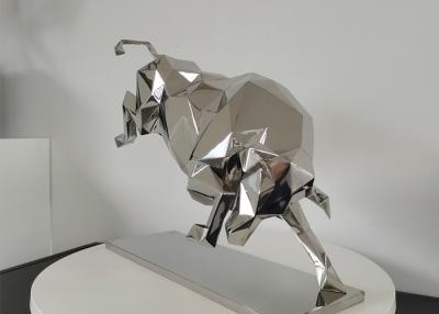 China Mirror Polished Stainless Steel Bull Sculpture Custom Size Interior Decoration ODM OEM for sale