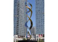 China 300cm High Polished Stainless Steel 316 Swirling Abstract Sculpture for Outdoor Decor for sale
