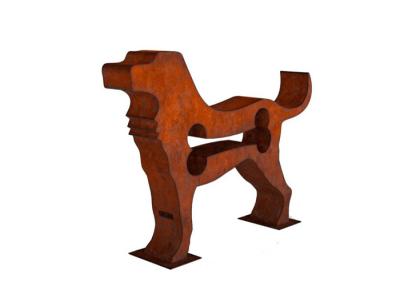 China Rusty 150cm Length Corten Steel Dog Sculpture For Garden for sale