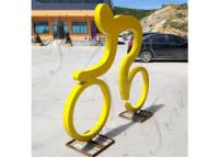 China Custom Size Painted Stainless Steel Cyclist Sculpture for Outdoor Public Decoration for sale