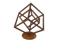 China Corten Steel Geometric Sculpture 200cm Height Rusty Finish Garden Decoration for sale