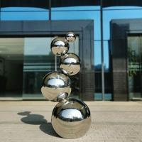 China 316 Stainless Steel Mirror Polished Ball Sculpture 200cm Height for Garden and Landscape Decoration for sale