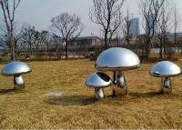 China Customized Mirror Polished Stainless Steel Mushroom Sculpture for Outdoor Garden Park Decoration for sale