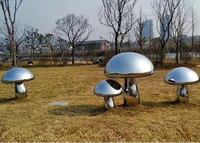 China Customized Mirror Polished Stainless Steel Mushroom Sculpture for Outdoor Garden Park Decoration for sale