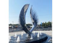 China 316 Stainless Steel Wings Water Fountain 200cm Height Outdoor Garden Decoration for sale