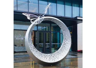 China Outdoor Stainless Steel Butterfly Sculpture with Integrated Lighting - 200cm to 300cm Height Options - 316L Grade Construction for sale