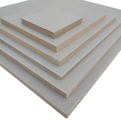 China Recyclable Grey Cardboard Sheets 0.5mm~4mm Grey Chipboard Wholesale for sale