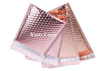 China Glossy Aluminum Foil Metallic Bubble Mailers CMYK Colored Logo Printing Lightweight for sale