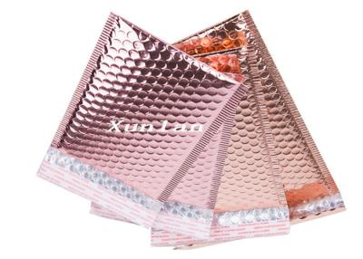 China Glossy Aluminum Foil Metallic Bubble Mailers CMYK Colored Logo Printing Lightweight for sale