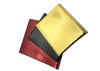 China Custom Size Waterproof Glamour Metallic Black Bubble Wrap Envelopes for sale