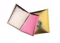 China Self Seal Metallic Pink Bubble Mailers Bulk Tear Resistant For Mailing Packing for sale