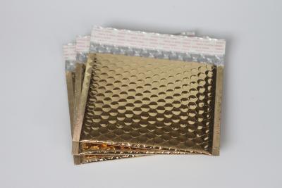 China gold metallic bubble mailer 152*200+40mm gloss waterproof metallic bubble envelop for shipping for sale