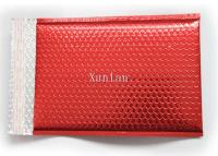 China Promotional Holographic Metallic Bubble Mailers Copperplate Printing Red for sale