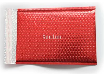 China Promotional Holographic Metallic Bubble Mailers Copperplate Printing Red for sale