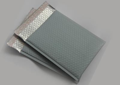 China Gray Matte Metallic Bubble Mailers , Flat Custom Printed Padded Envelopes for sale