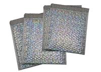 China 2.3mil 2.5mil Metallic Holographic Bubble Mailers Offset Printing for sale