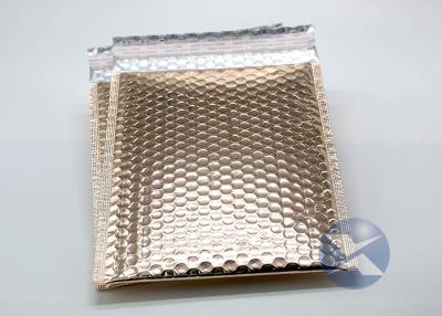 China Rose Gold Metallic Glamour Bubble Mailers Strong Protective Decorative Air Bubble Bags for sale