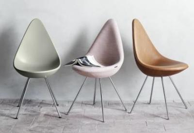 China Arne Jacobsen Drop Fiberglass Dining Chair Modern Design For Living Room / Cafe for sale