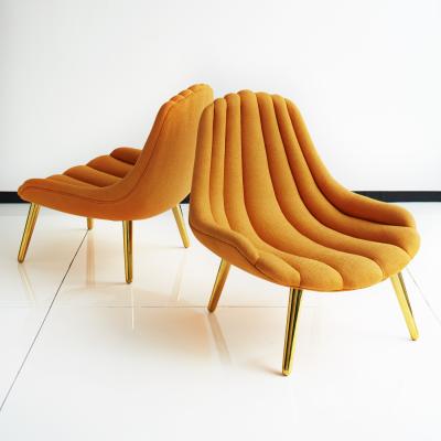 China Customized Navy Lounge Chair , Yellow Jonathan Adler Brigitte Chair With Pad for sale