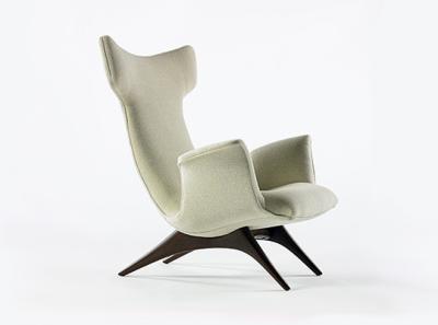 China Vladimir Kagan Ondine Fiberglass Dining Chair Lounge Fabric Various Colors for sale