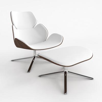 China Scandinavian Design Shrimp Lounge Chair , Leather Cor Shrimp Chair With Ottoman for sale